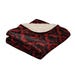 Vintage Red Black Bat Damask Sherpa Blanket, Gothic Blanket, Gothic ...