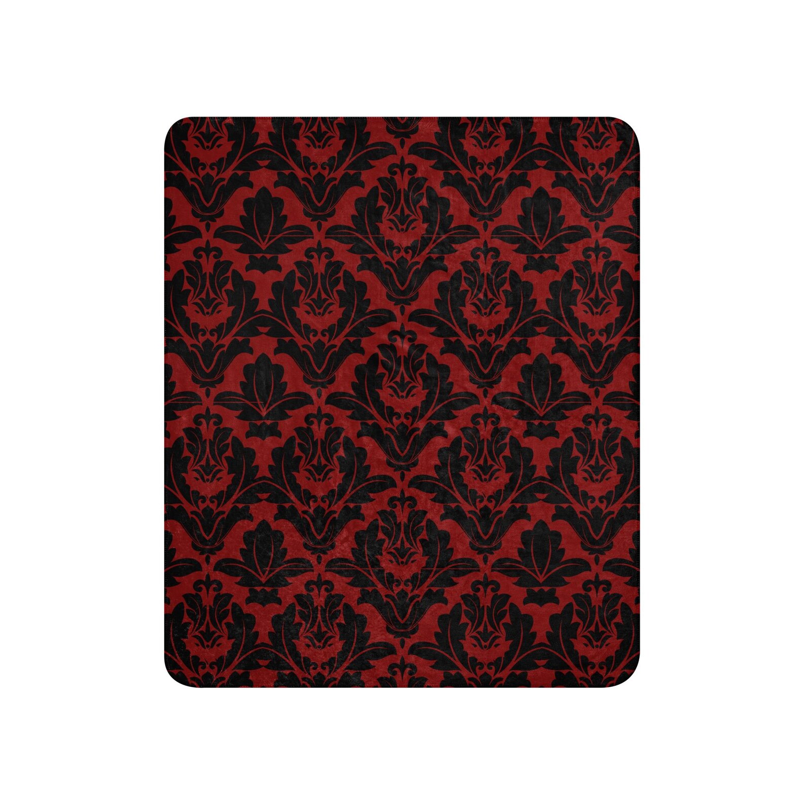 Vintage Red Black Bat Damask Sherpa Blanket, Gothic Blanket, Gothic ...