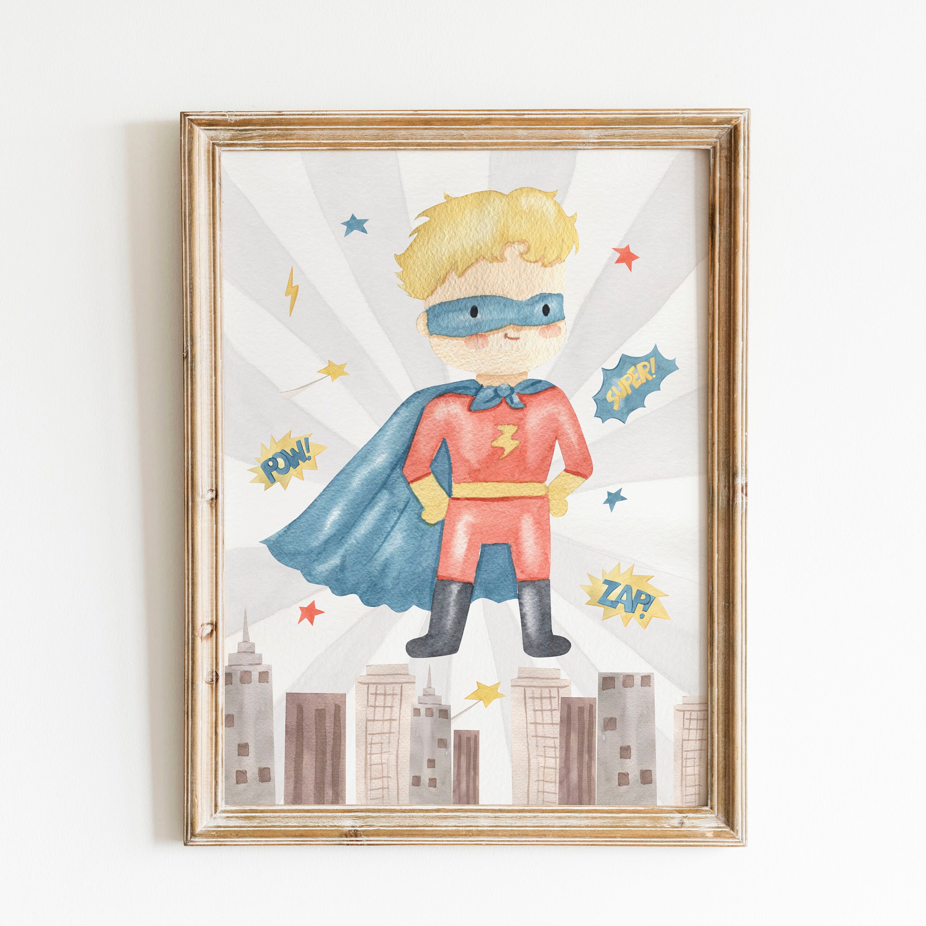 Superhero Printable, Superhero Wall Art, Watercolor Superhero, Boys ...