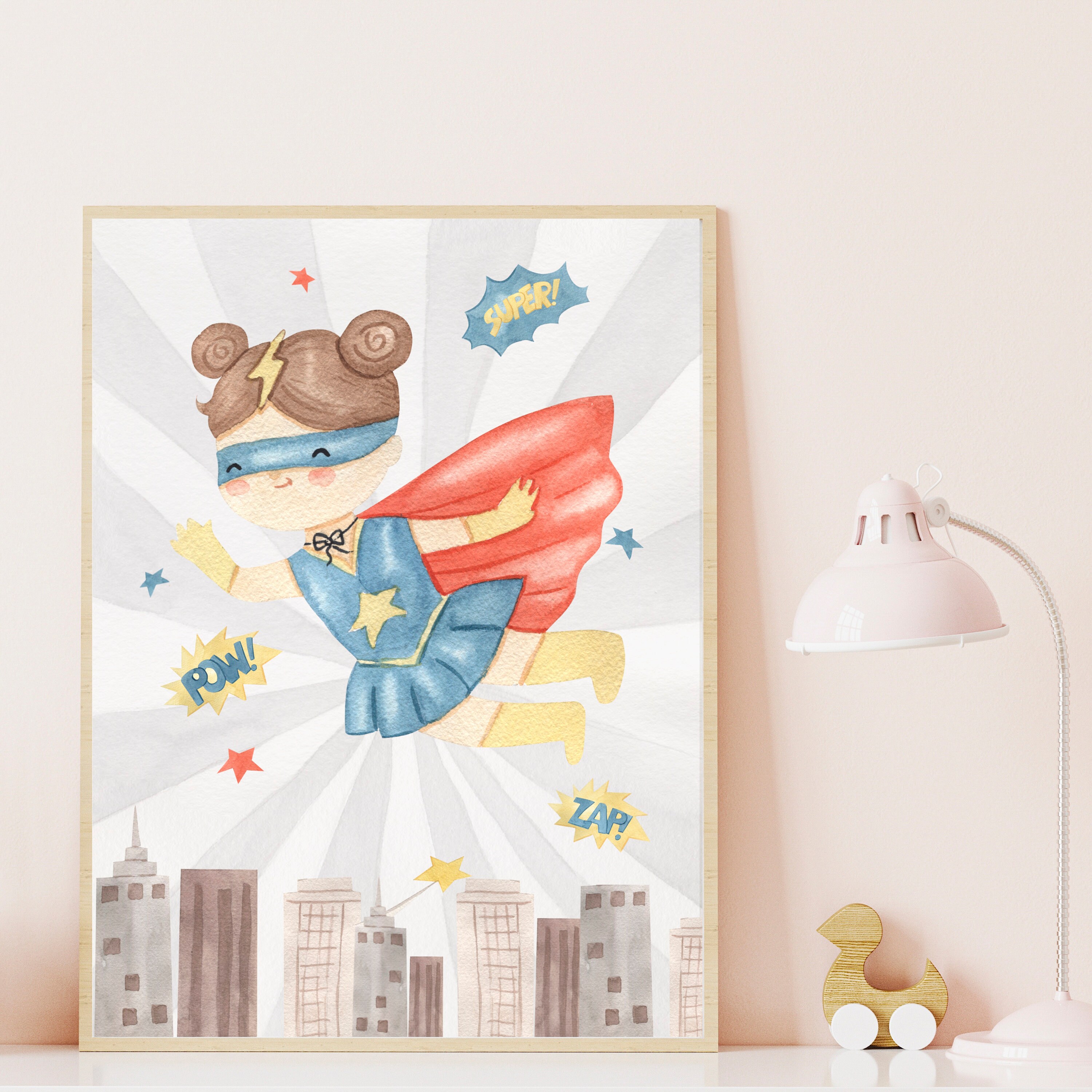 Superhero Girl, Printable Superhero Wall Art, Playroom Print, Girls ...