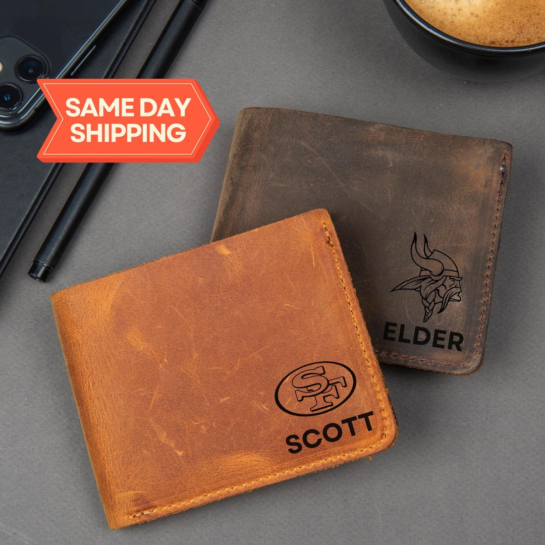 Personalized Engraved Leather Wallet for Soccer Player Birthday Gift ...