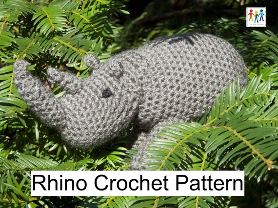 Rhino Crochet Pattern Rhino Amigurumi Pattern Easy Crochet - Etsy