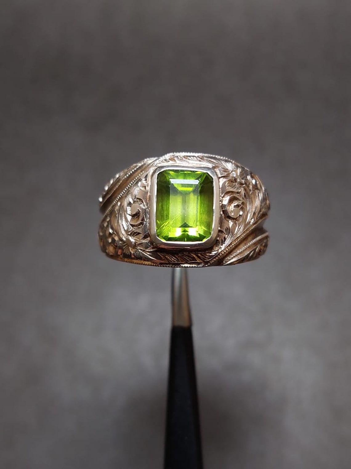 Natural Mens Peridot Ring Sterling Silver 925 Hand Crafted - Etsy