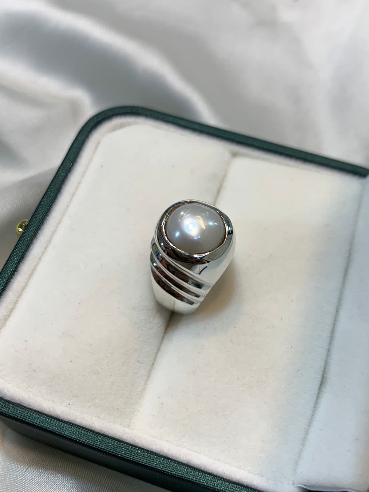 Mens Cultured Pearl Ring Sterling Silver 925 Handmade Ring - Etsy
