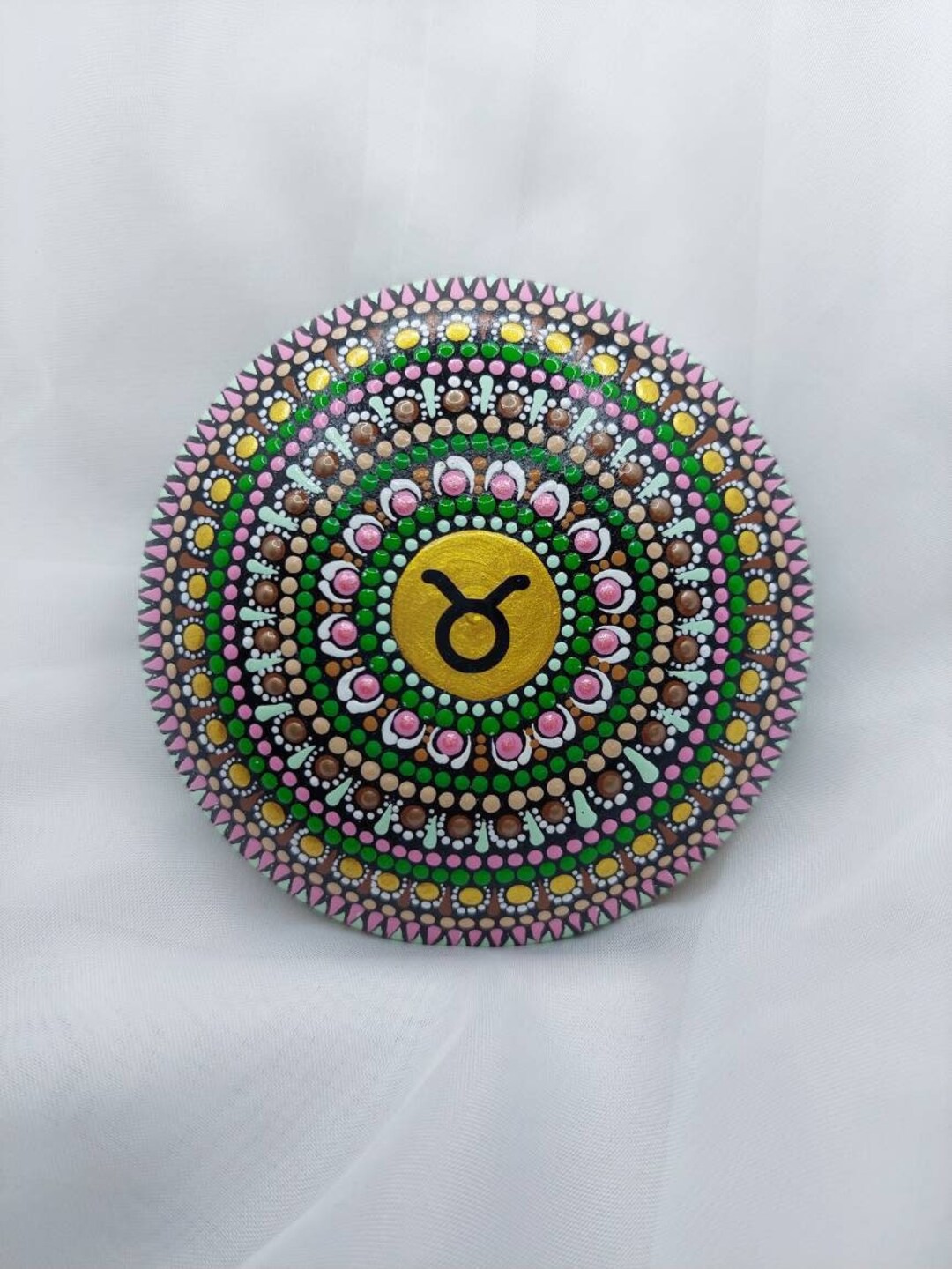 Zodiac Stone Taurus, Hand-painted Stone, Special Gift, Dot Painting ...
