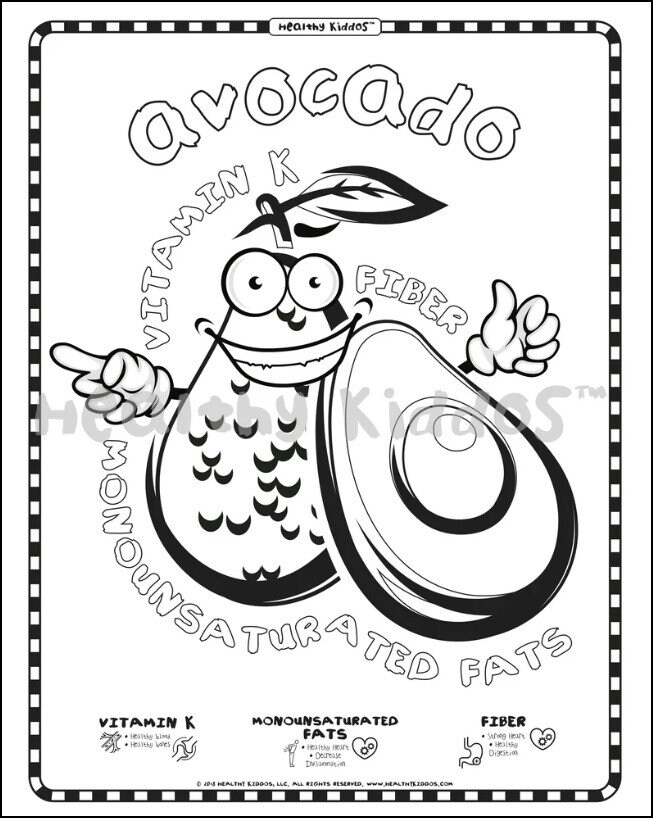 Fruit and Vegetable Nutrition Coloring Pages - 24 Pages - Etsy