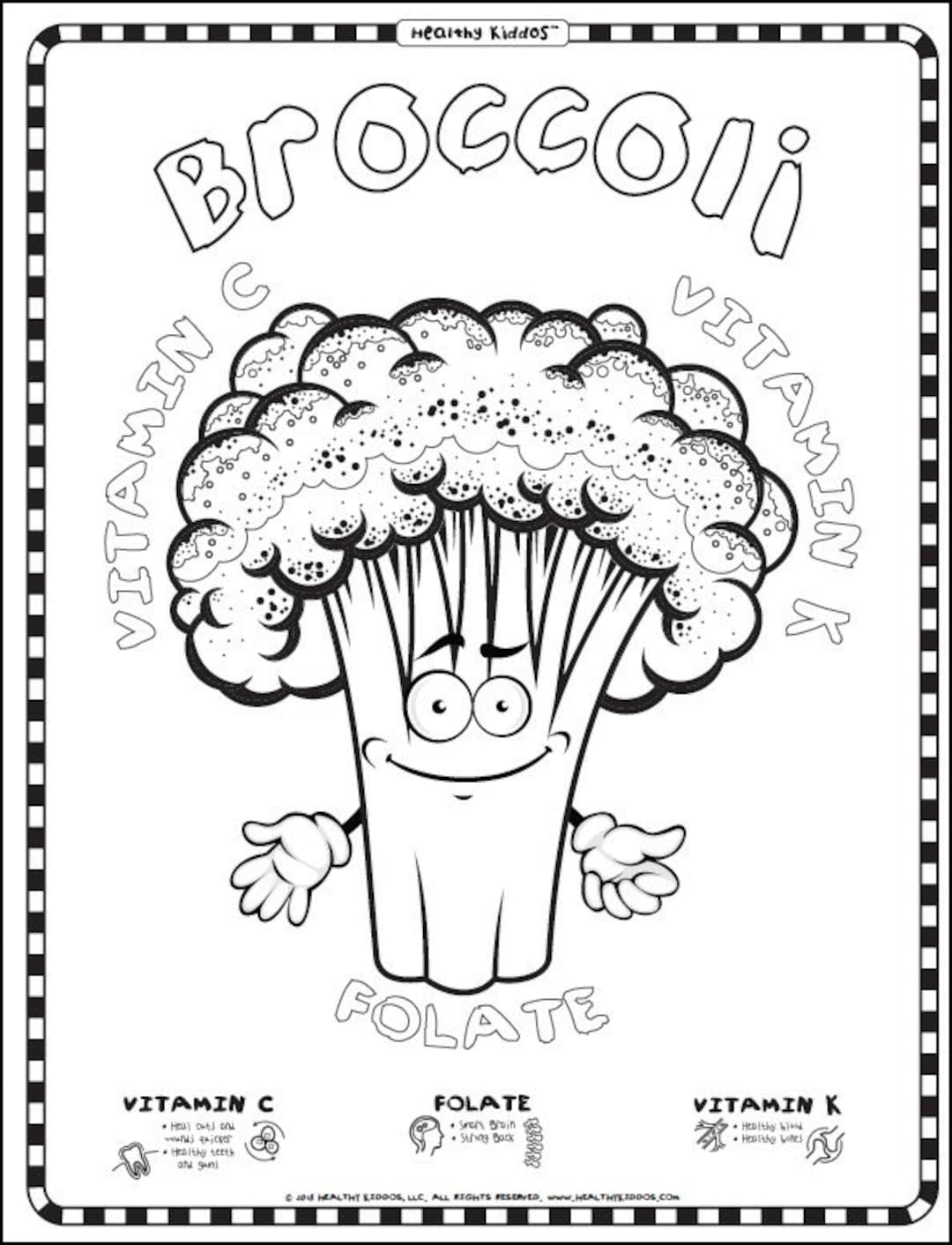 Fruit and Vegetable Nutrition Coloring Pages - 24 Pages - Etsy