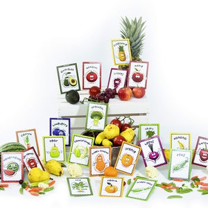 Printable Fruit and Vegetable Flash Cards for Kids - Etsy