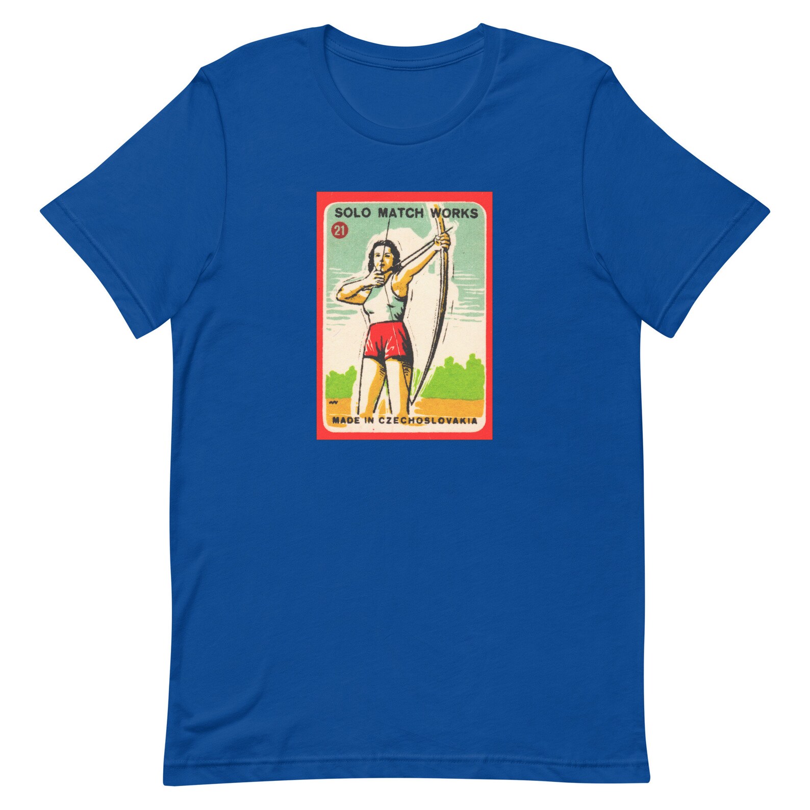 Matchbox Label Design - Woman Archer, Archery Solo Match Works ...