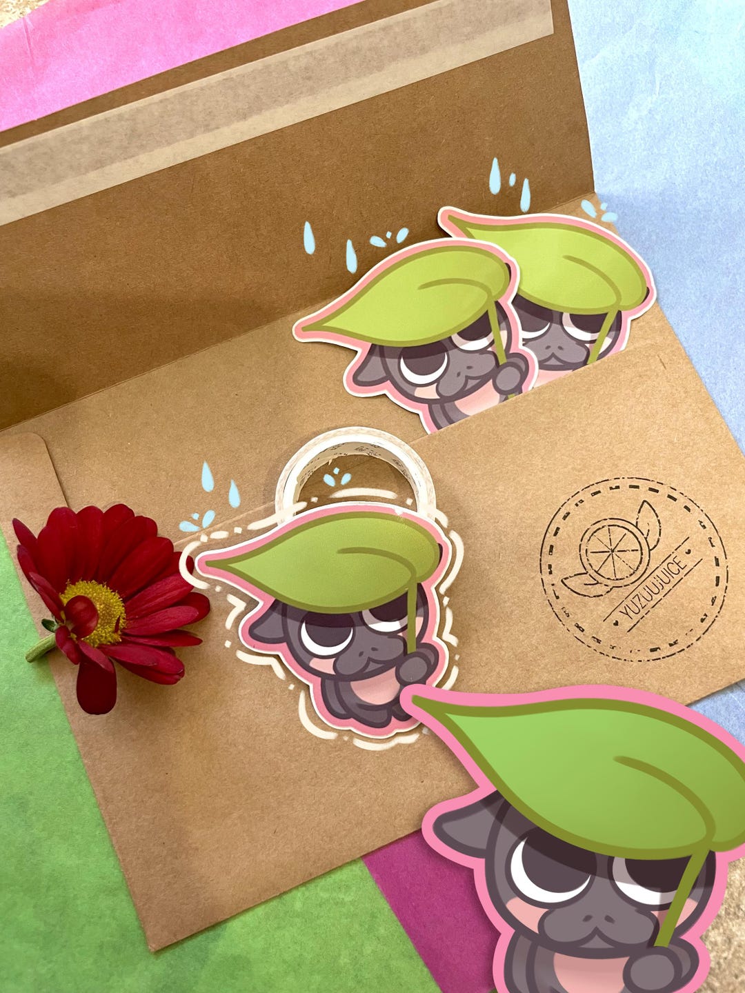 Moo Deng Leaf Sticker - Etsy