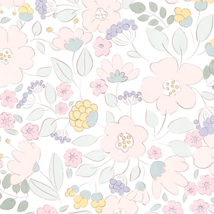Cute Spring Flowers Seamless Pattern Design - Fabric, Gift Wrapping ...