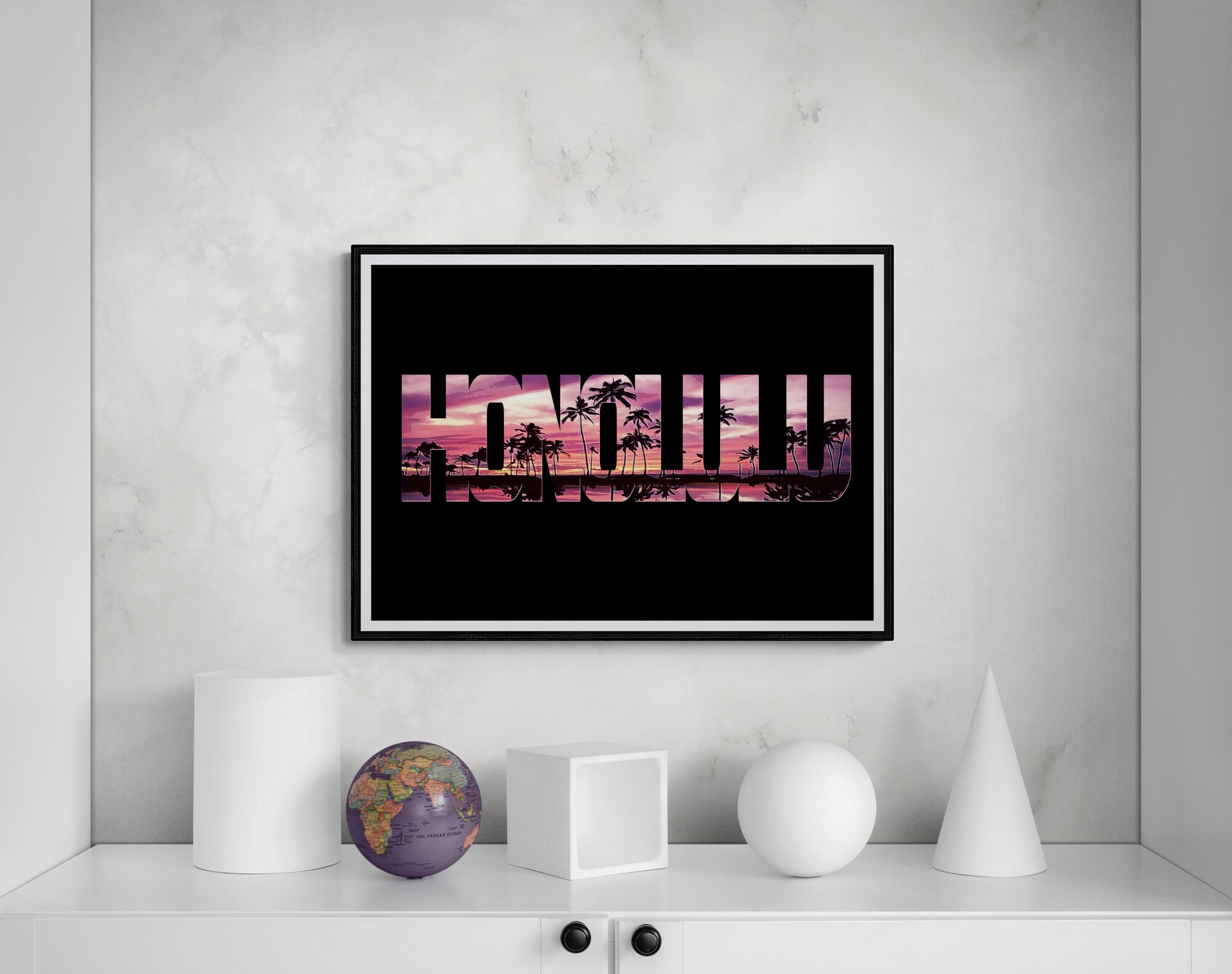 Honolulu Poster, Letters, Artistic, High Quality Digital, Calligraphy ...