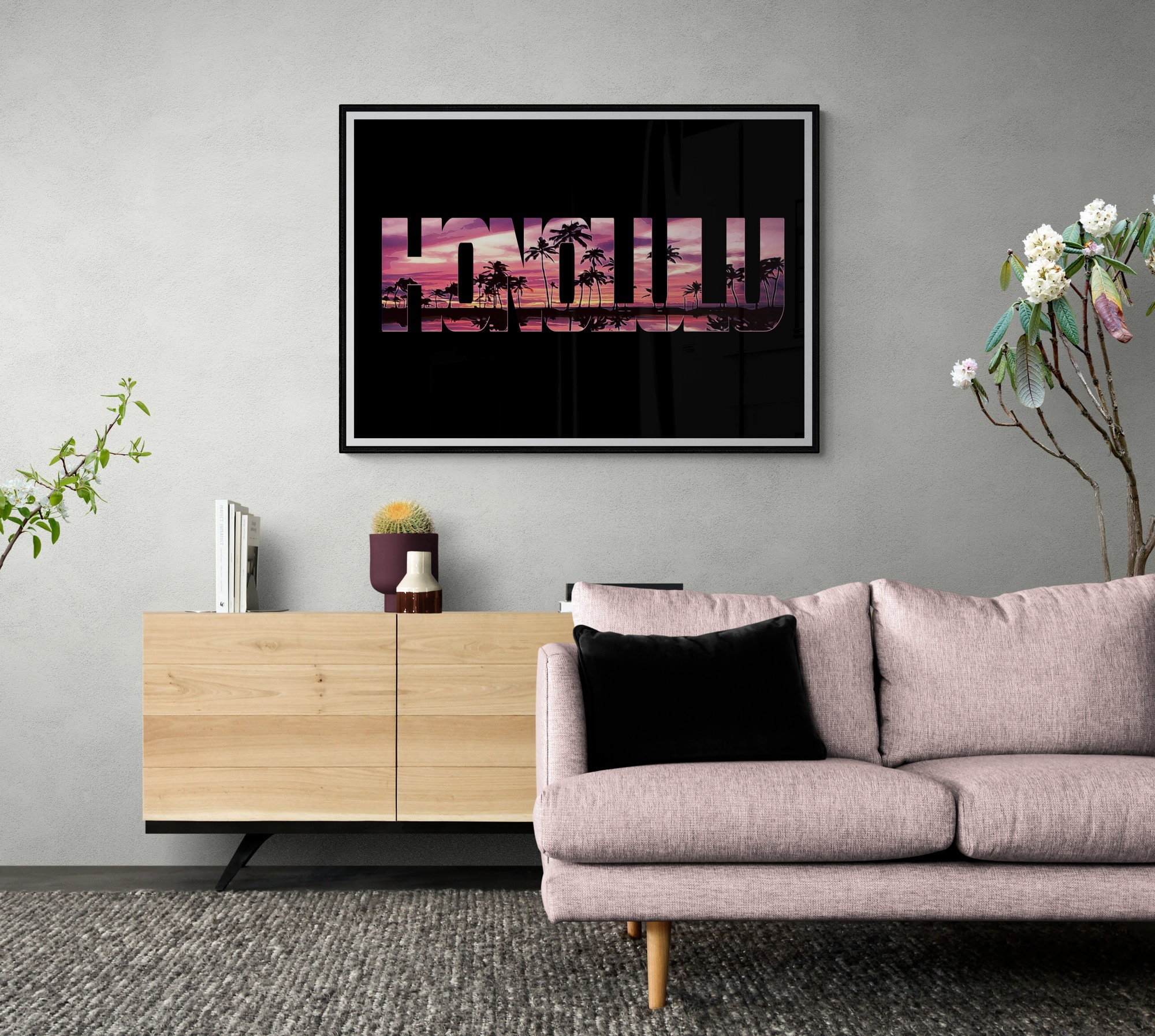 Honolulu Poster, Letters, Artistic, High Quality Digital, Calligraphy ...