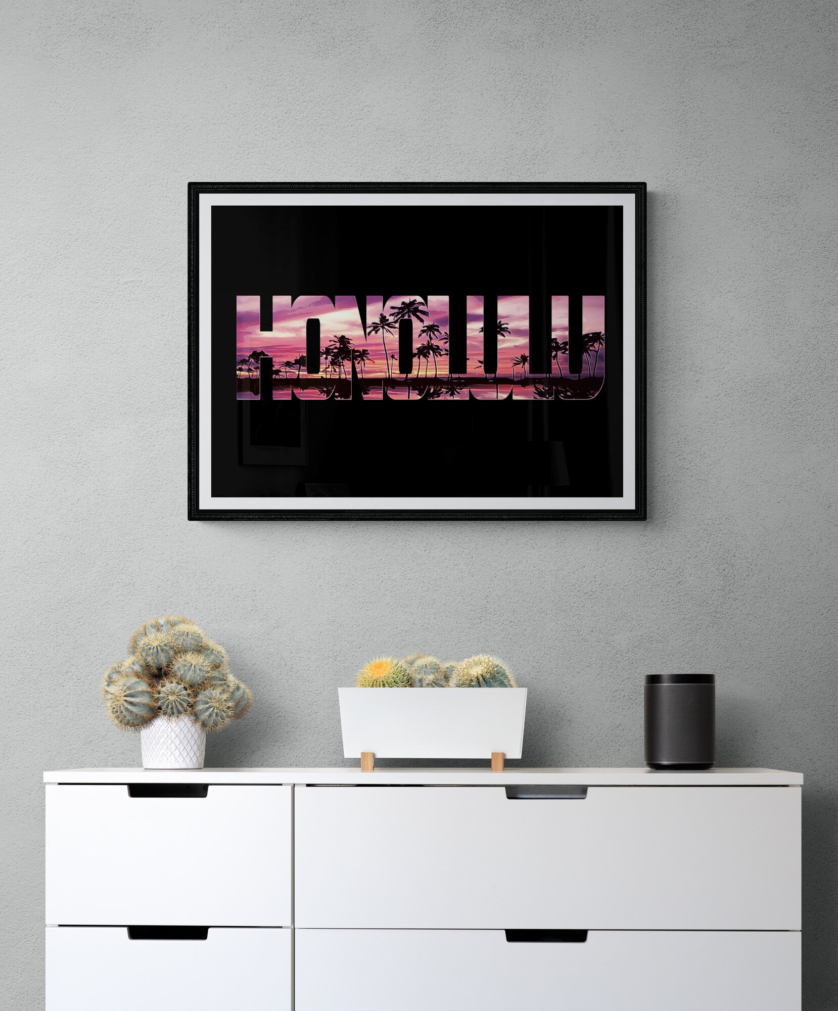 Honolulu Poster, Letters, Artistic, High Quality Digital, Calligraphy ...
