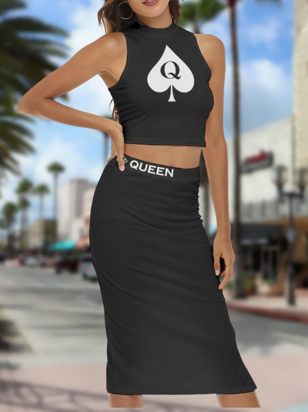QUEEN OF SPADES Dress 2 Pieces Set, Slut Clothing, Cuckolding, , Qos ...