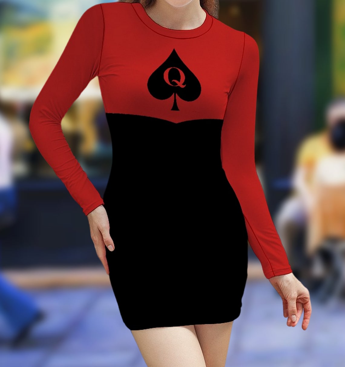 Bicolor QUEEN OF SPADES Dress, Slut Clothing, Cuckolding, Hotwife Dress ...