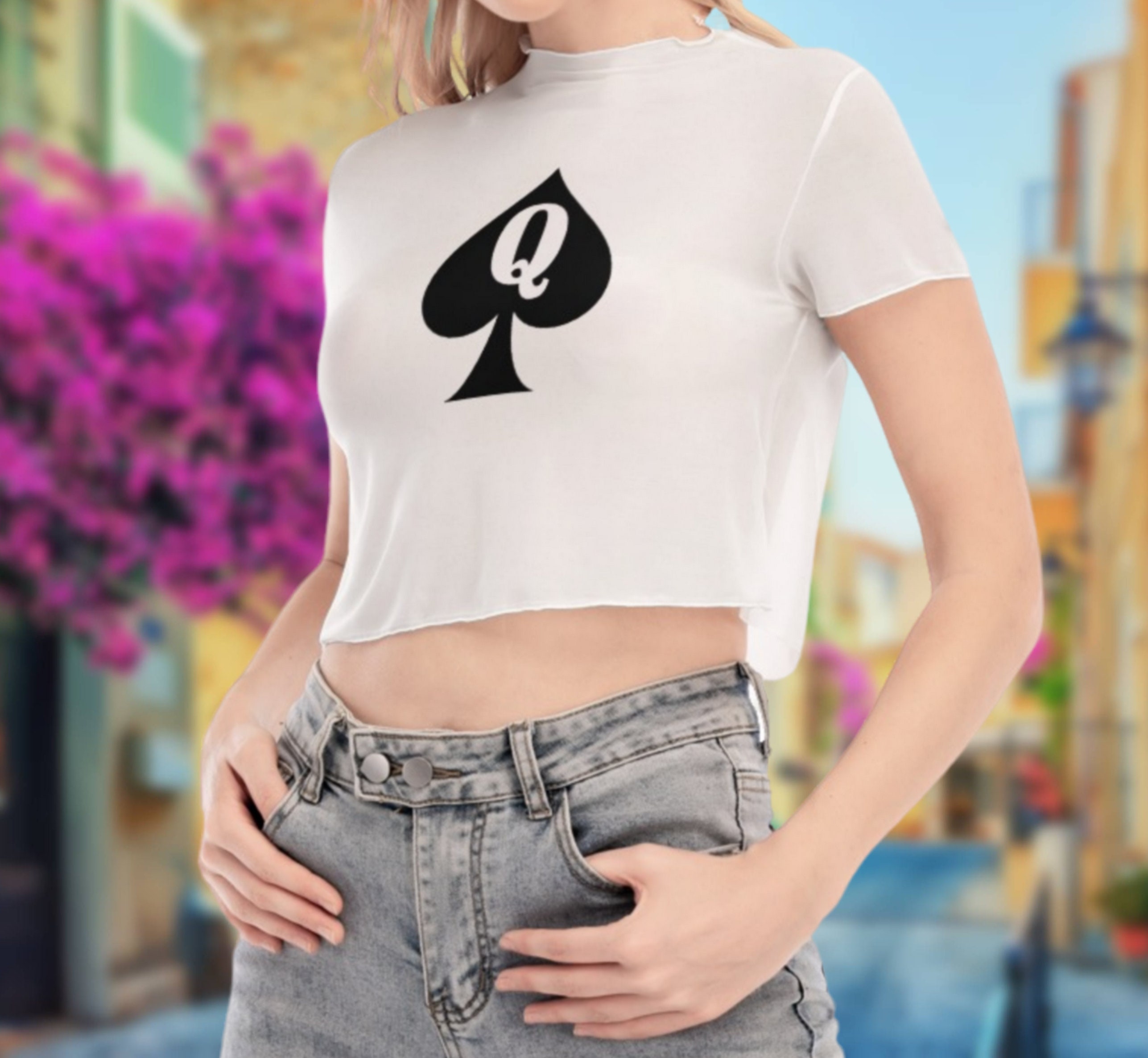 Transparent Crop Top QUEEN OF SPADES Queen off Spades Tshirt - Etsy