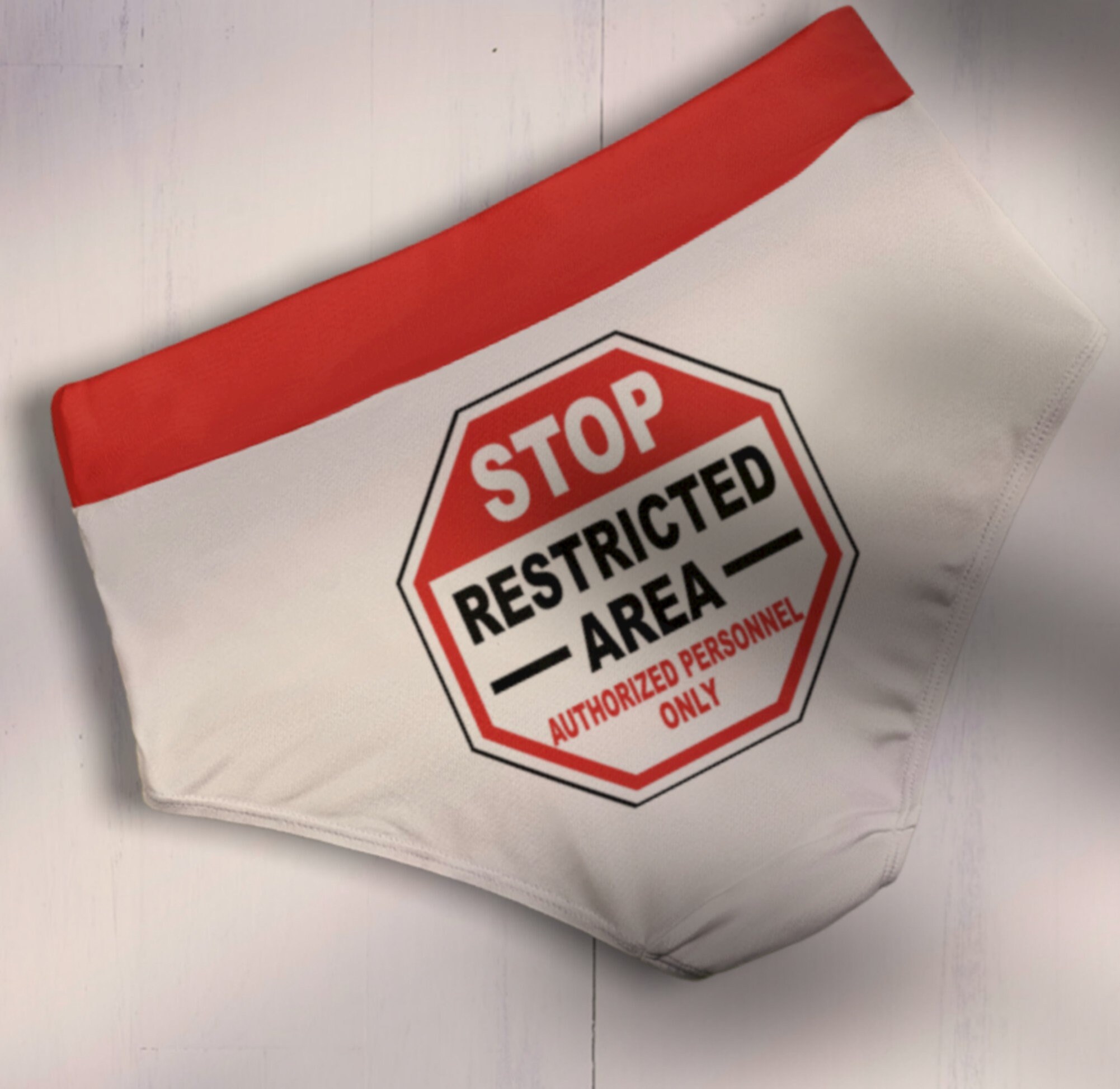 Panties STOP RESTRICTED AREA, Slut Clothing, Cuckolding, Hotwife ...