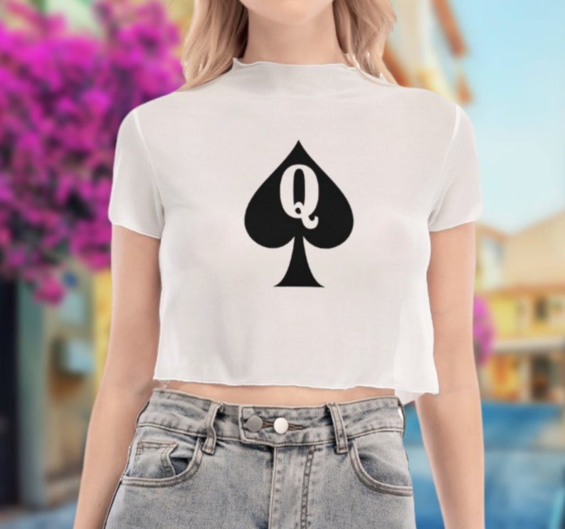 Transparent Crop Top QUEEN OF SPADES Queen off Spades Tshirt - Etsy