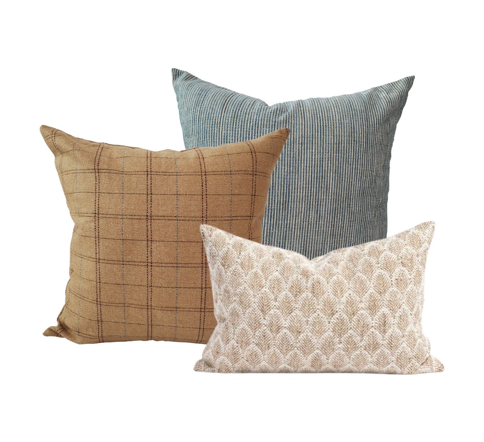 Brown Tan Plaid Windowpane Pillow Cover Caramel Brown - Etsy