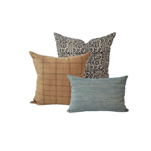 Brown Tan Plaid Windowpane Pillow Cover | Caramel Brown Cushion ...