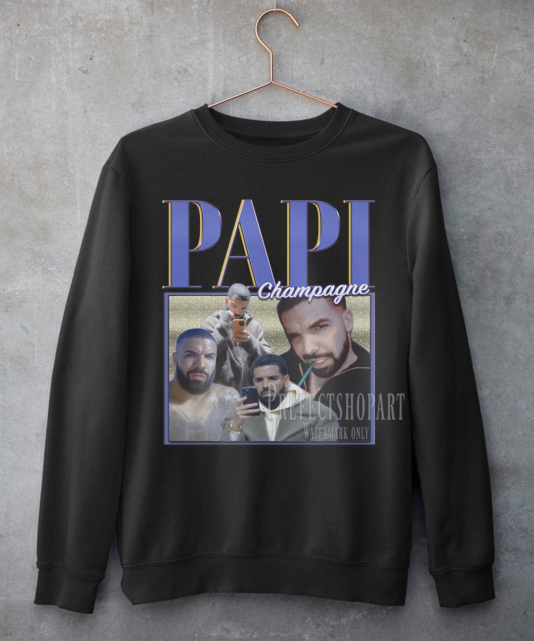 Champagne Papi Retro Sweatshirt, Champagne Papi Homage Sweatshirt ...