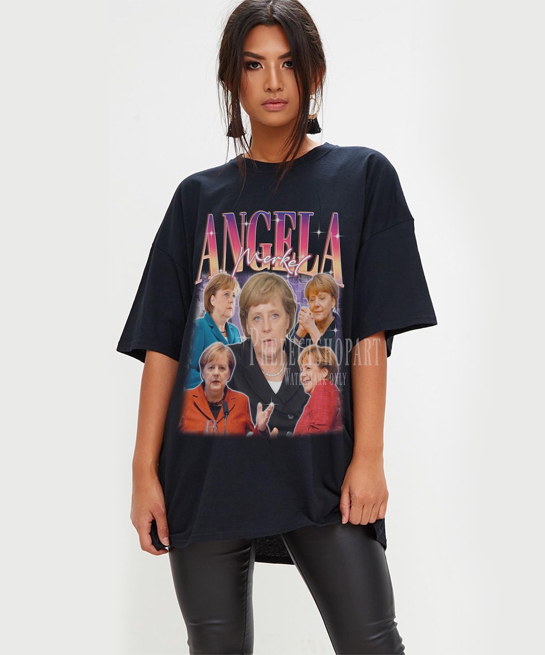Angela Merkel Bootleg 90s T-shirt, Angela Merkel Bootleg Retro Tee ...