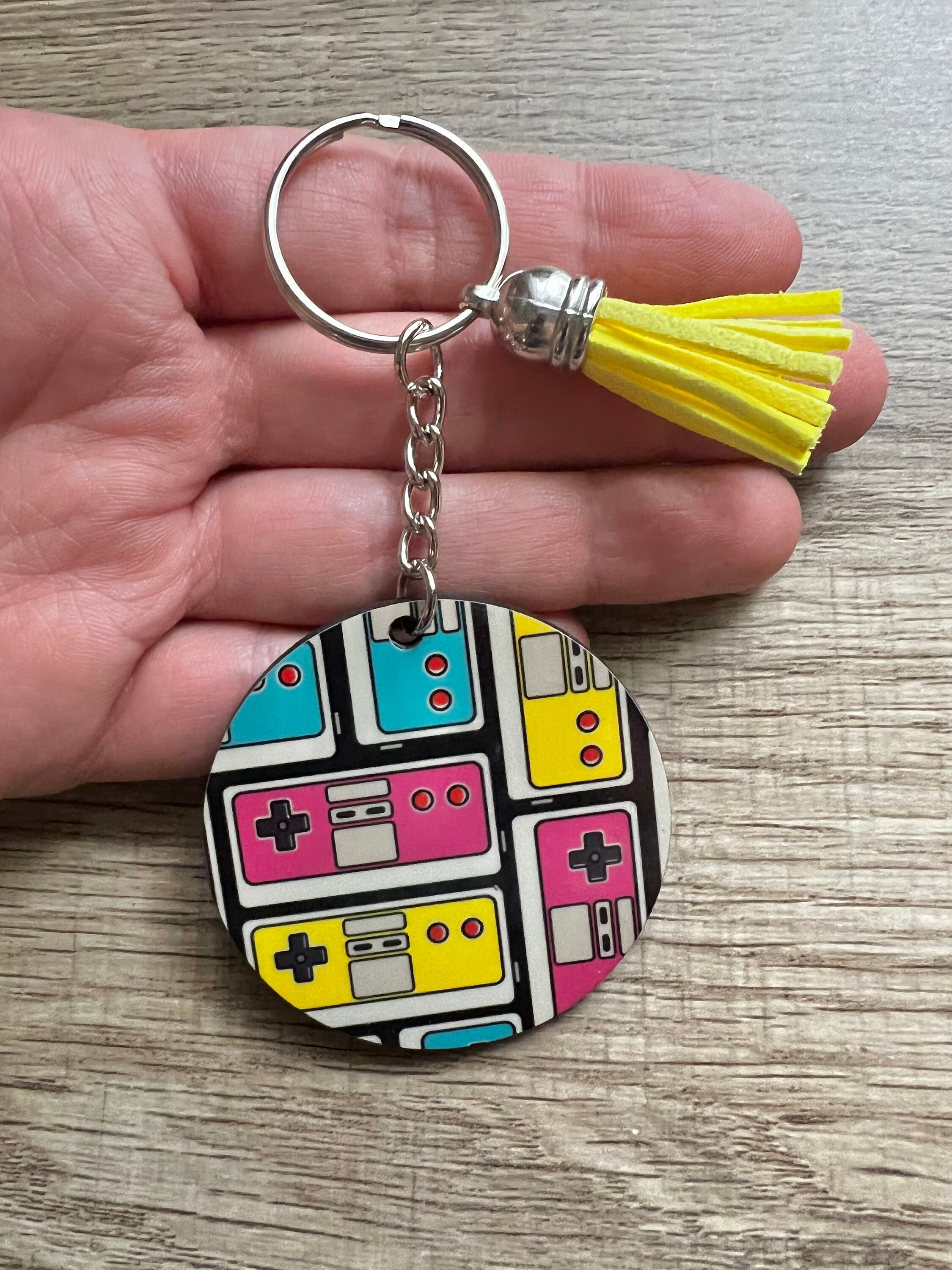 Retro Video Game Controller Keychain, Key Ring, Key Fob, Purse Charm ...