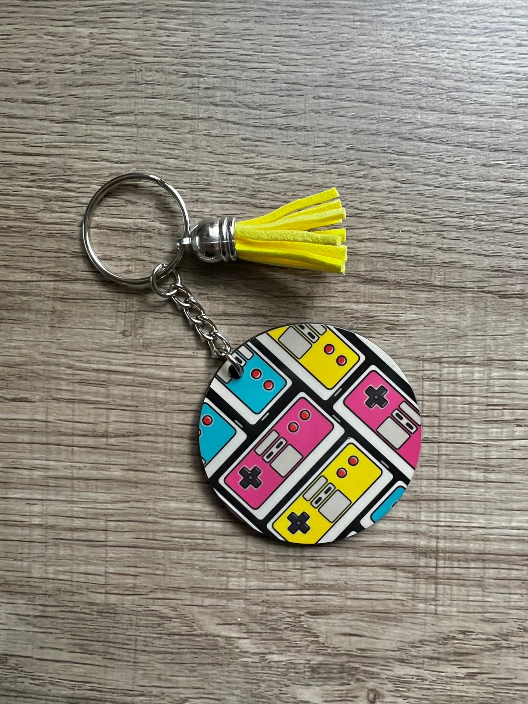 Retro Video Game Controller Keychain, Key Ring, Key Fob, Purse Charm ...