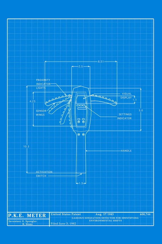 Ghostbusters Blueprint: PKE Meter - Etsy UK