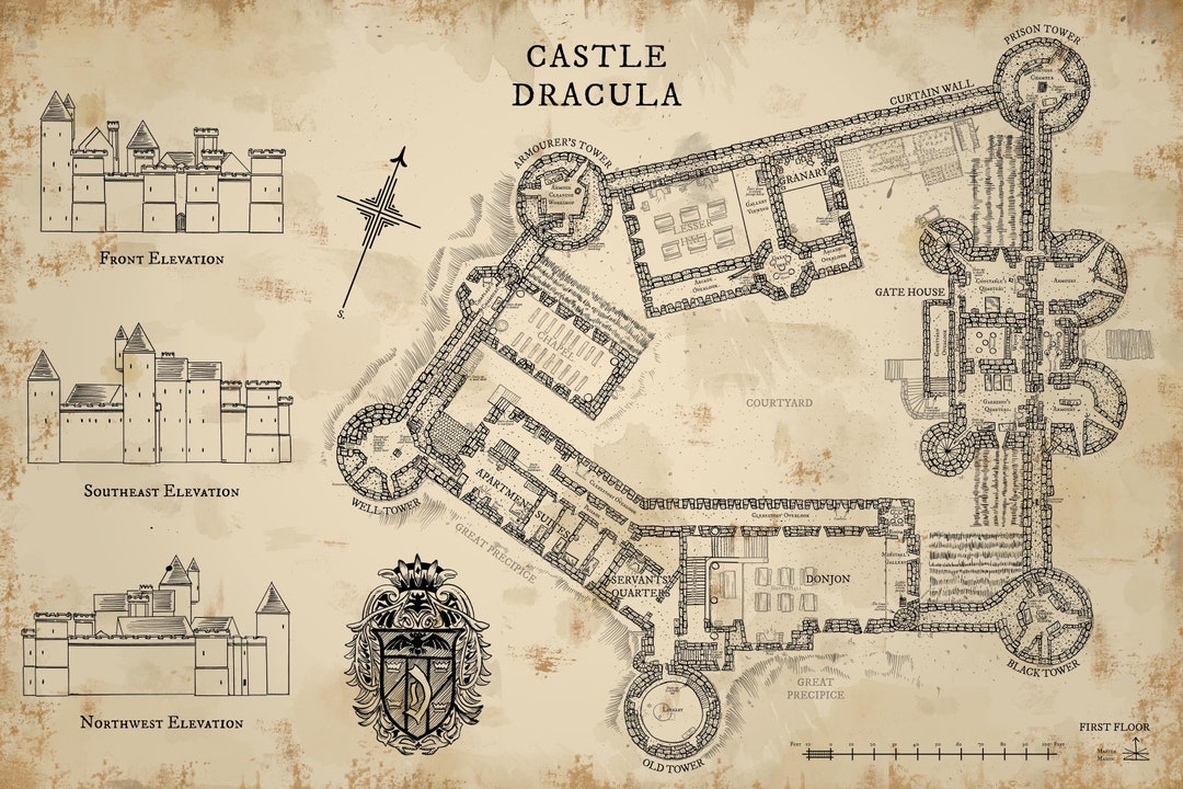 Castle Dracula Map: First Floor - Etsy