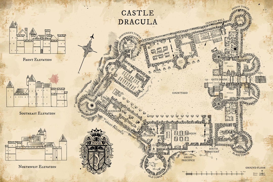 Castle Dracula Map: Ground Floor - Etsy