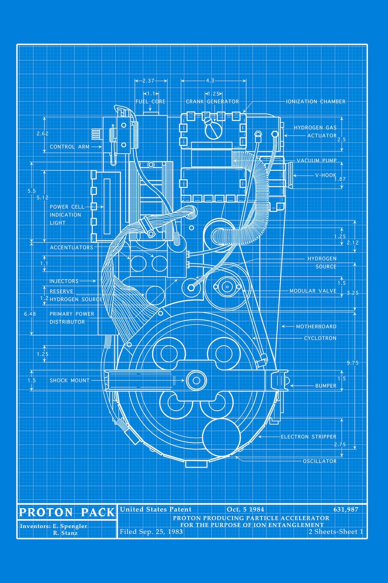 Ghostbusters Blueprint: Proton Pack - Etsy