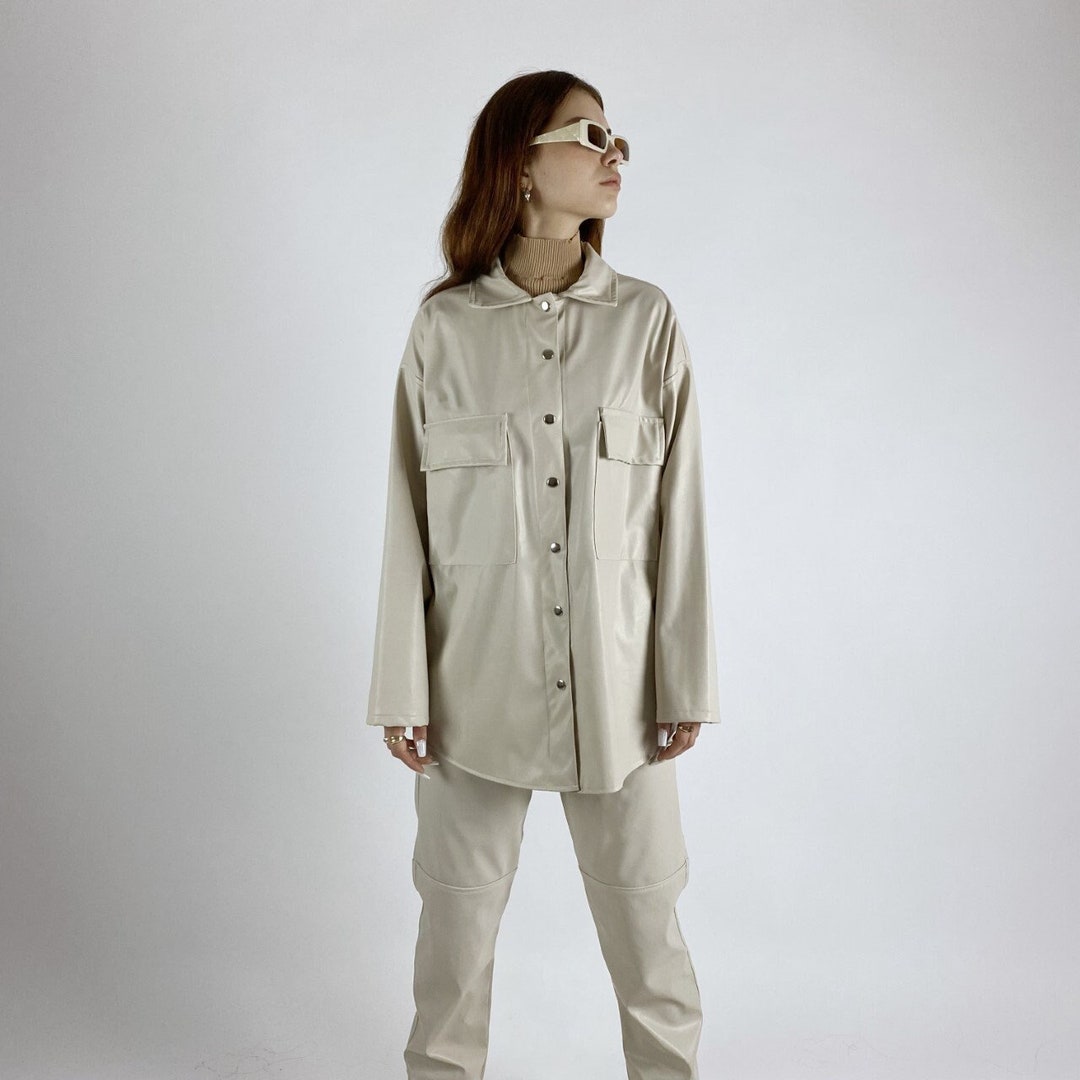 Women Leather Jacket,women White Leather Jacket,shirt, Artificial ...