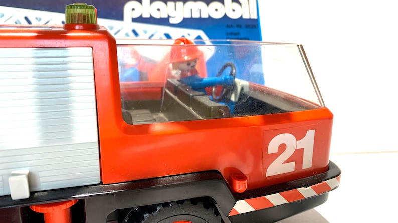 Vintage Playmobil Fire Truck 3525 - Red Fire Engine - 1980s - With ...