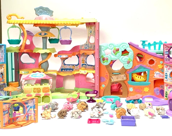 Littlest Pet Shop Collection / Round N Round / Play Set LPS + 15 Pets ...