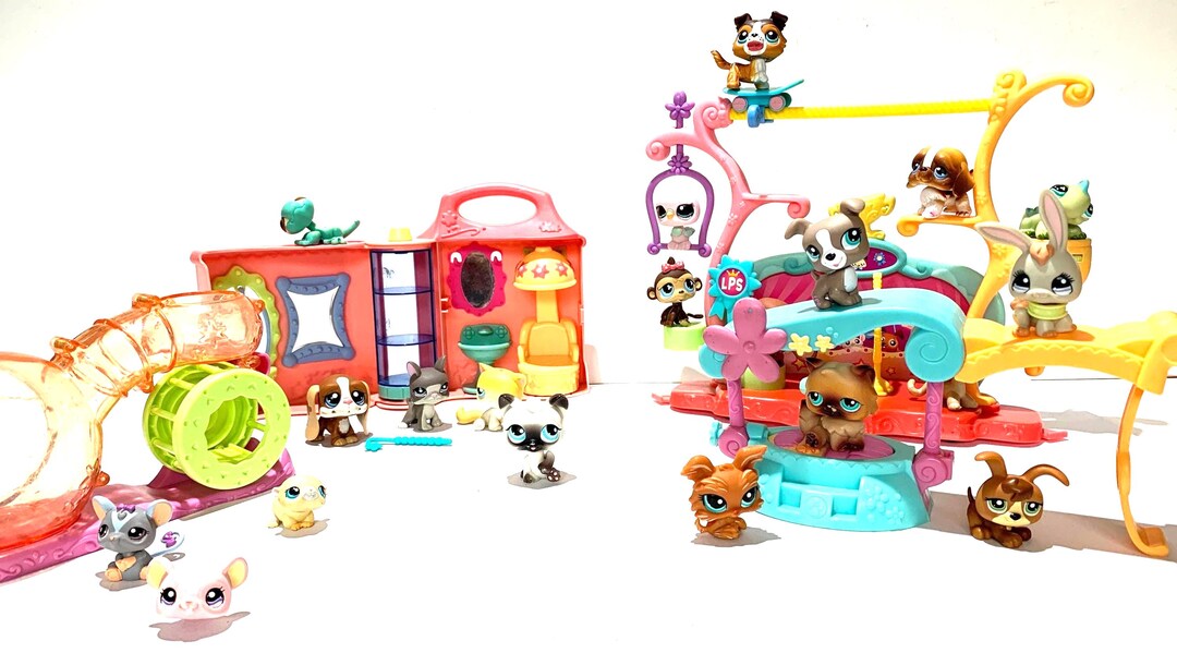 Lot Littlest Pet Shop Target Habitrail Playset + Fancy Friends + Tricks ...