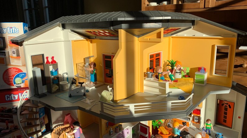 Playmobil Modern House Villa Casa 9266 + Kitchen 9269 + Bathroom 9268 ...