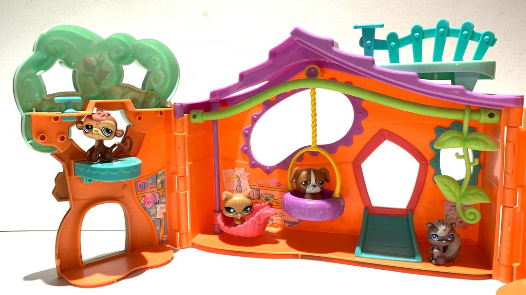 Littlest Pet Shop Playset LPS - Purple Tree House Club - Folding ...