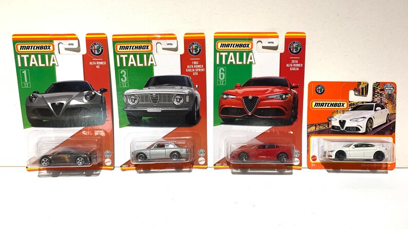 Matchbox Alfa Romeo 4C / Giulia Sprint 1965 / Alfa Romeo Giulia 2016 ...