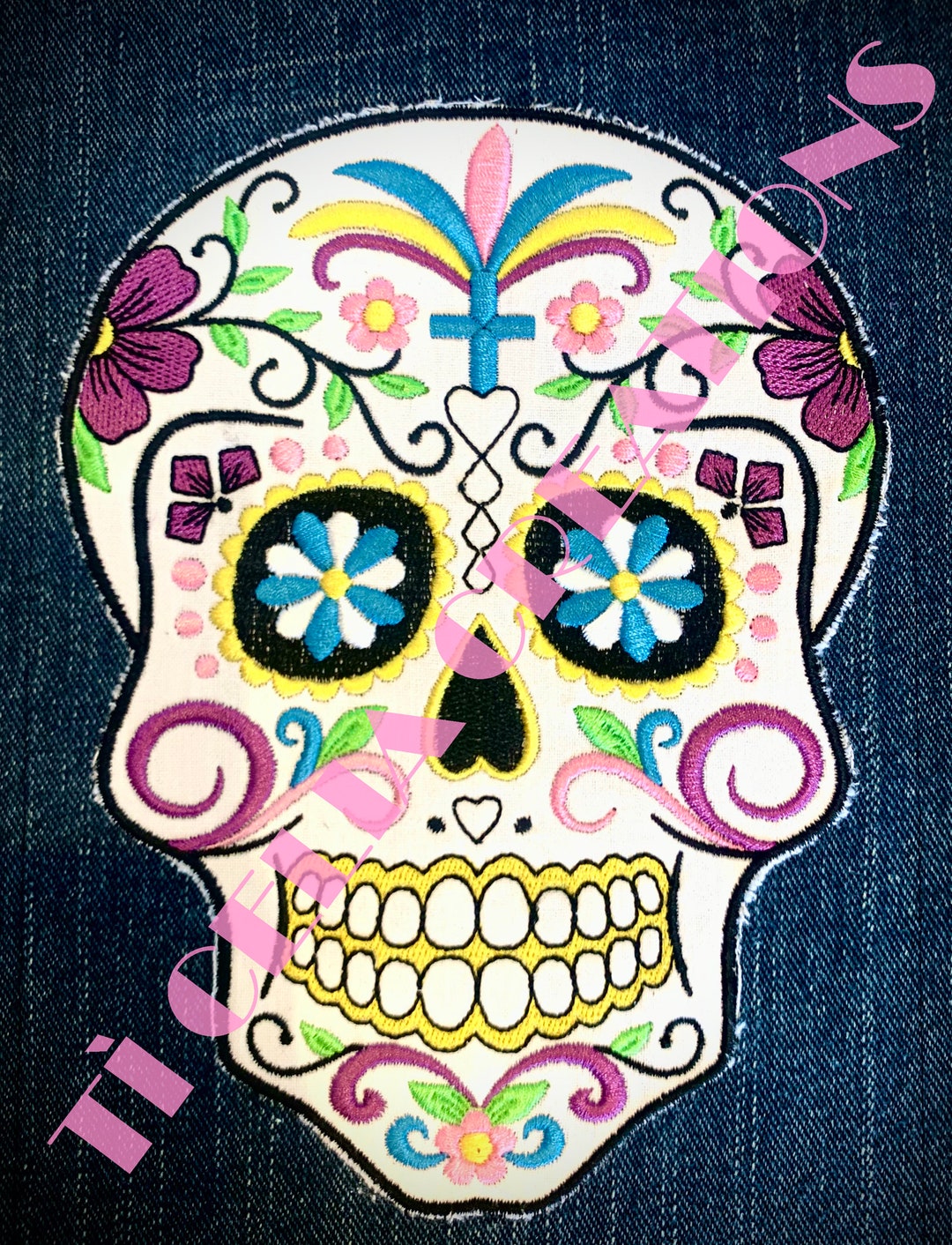 Calavera Skull Machine Embroidery Pattern - Etsy