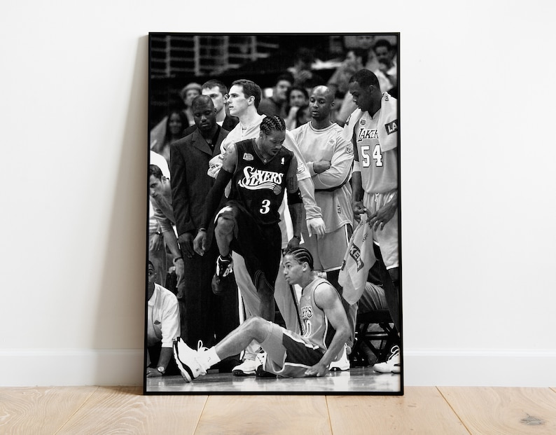 Allen Iverson Stepping Over Lue Poster Black and White - Etsy