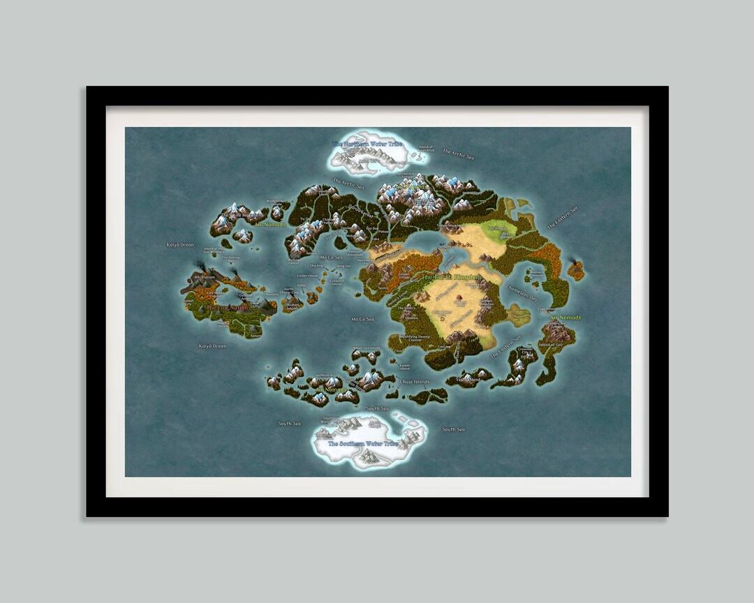 Map of Avatar the Last Airbender Avatar World Map Avatar - Etsy