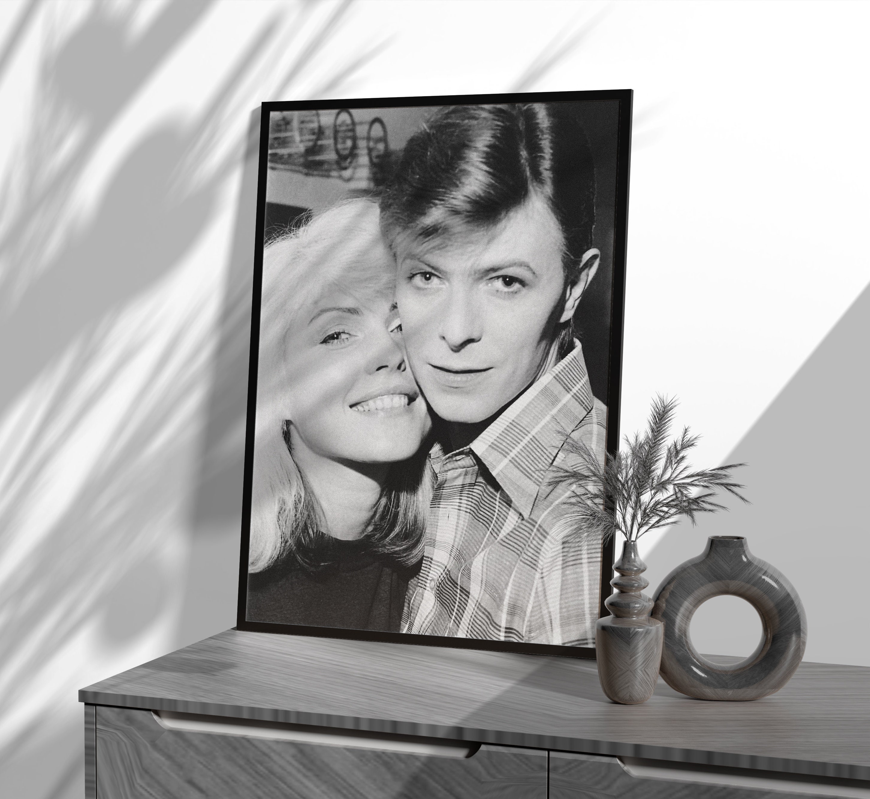 David Bowie With Debbie Harry Poster Black And White Vintage Etsy Uk