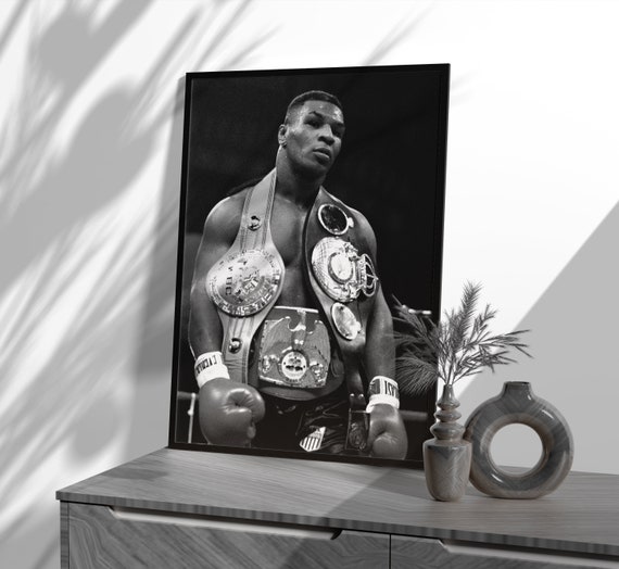 Mike Tyson Black And White Poster