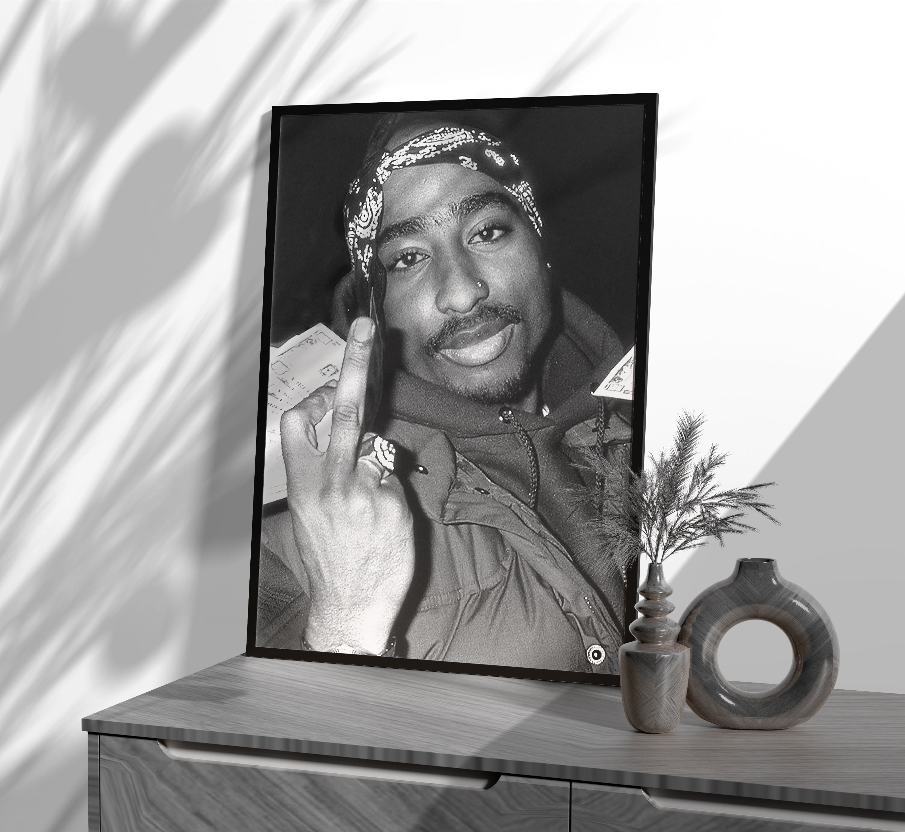 2pac Middle Finger Poster Tupac Shakur Print American - Etsy