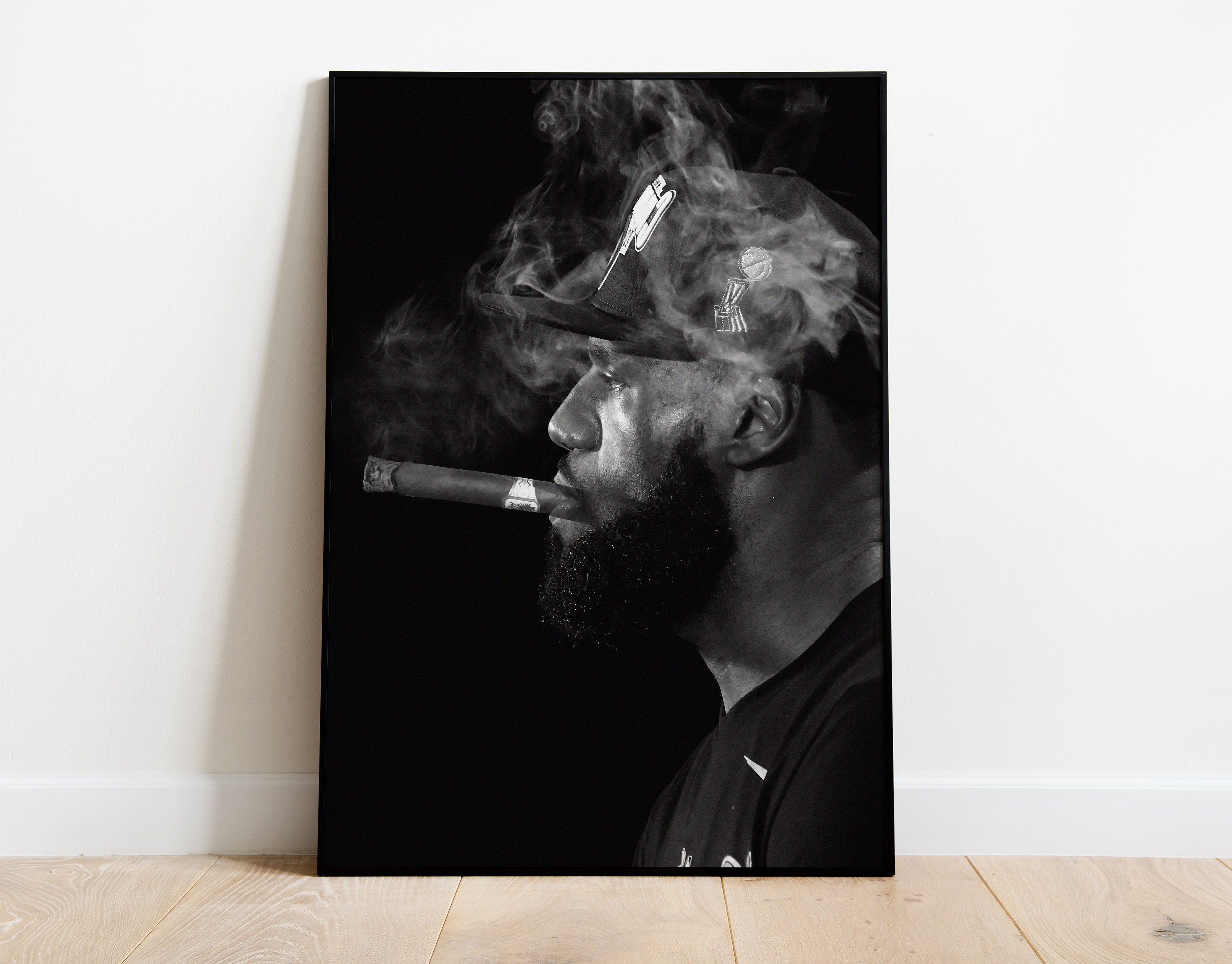 Lebron James Smoking Cigar Poster Black and White Lebron - Etsy