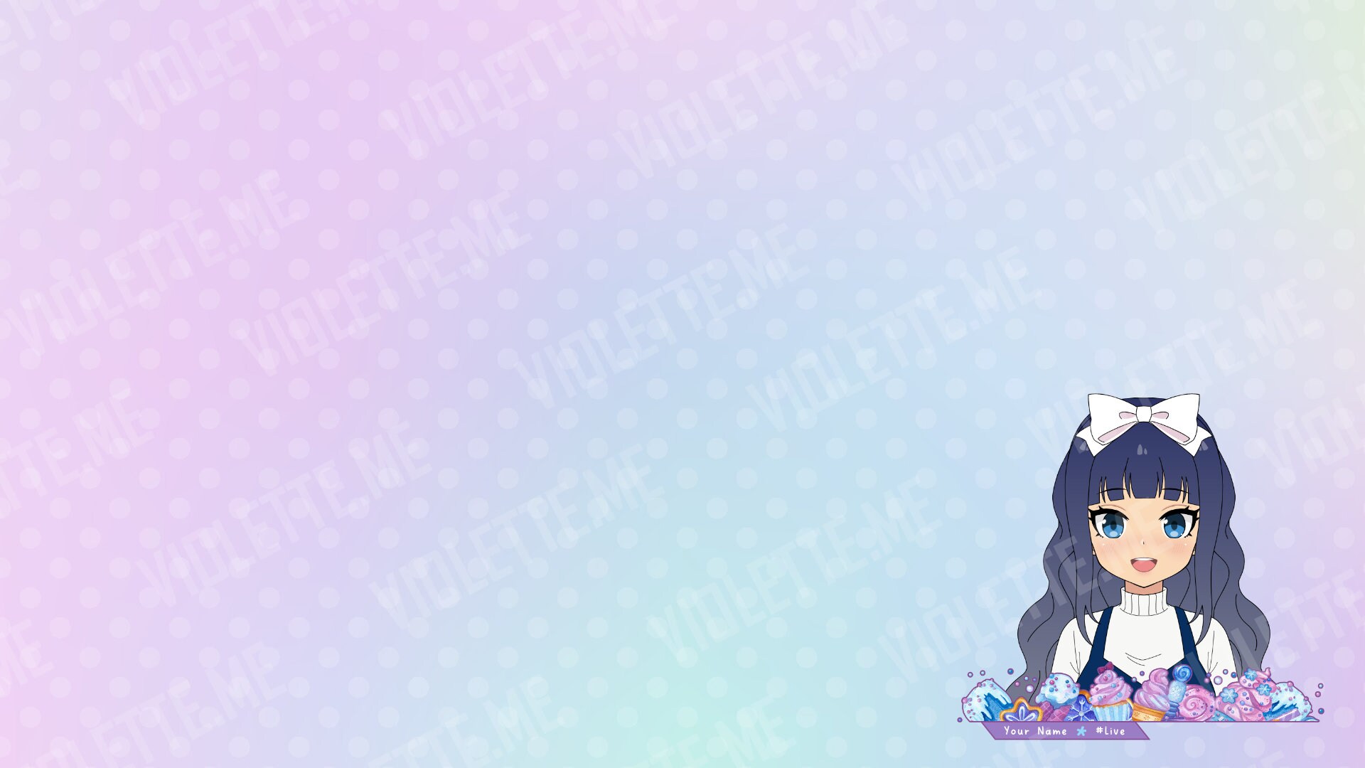 Happy Sweets Twitch OBS Stream Overlay Package Streamer Vtuber Kawaii ...