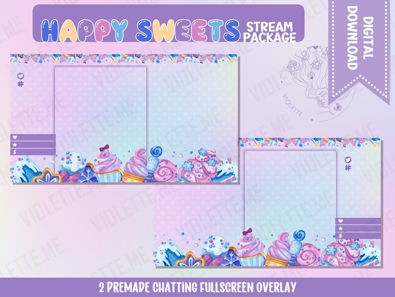 Happy Sweets | Twitch OBS Stream Overlay Package | Streamer | Vtuber ...