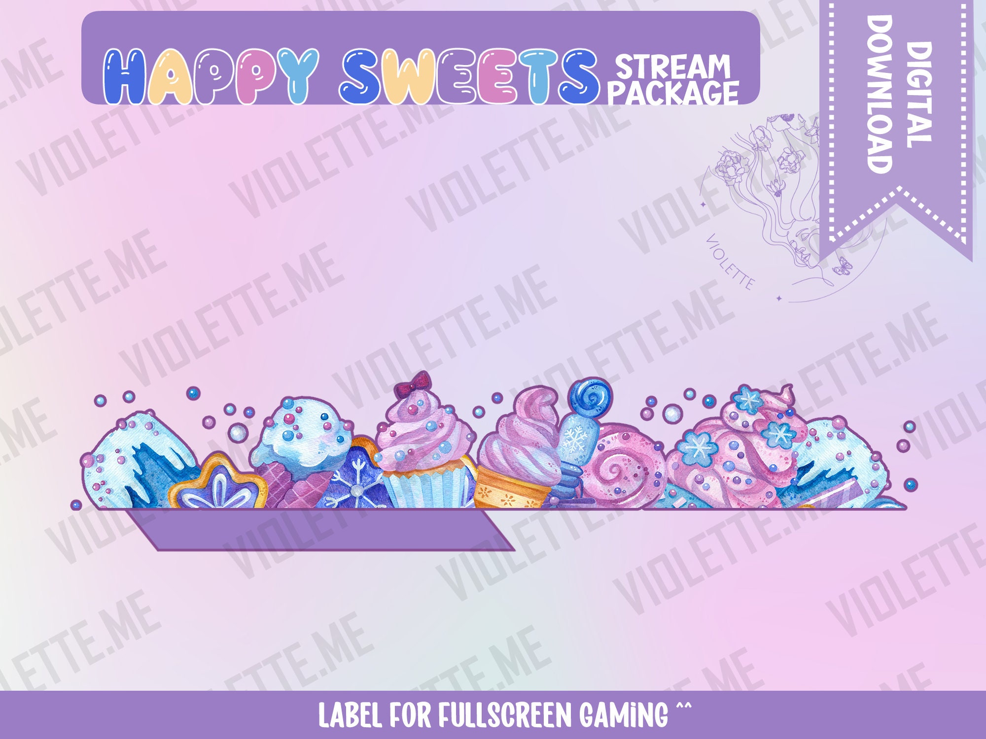 Happy Sweets | Twitch OBS Stream Overlay Package | Streamer | Vtuber ...